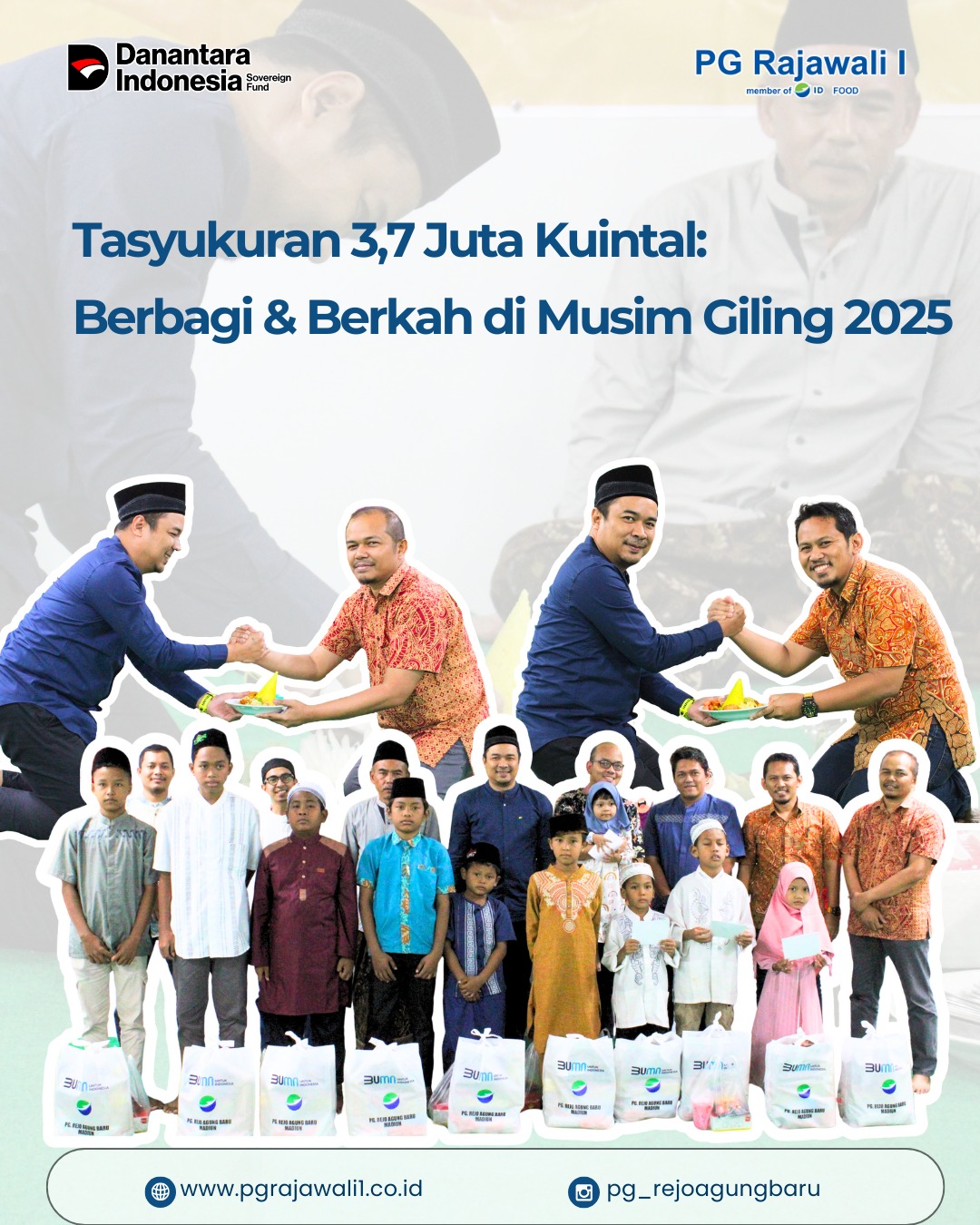 PT PG RAJAWALI I UNIT PG REJO AGUNG BARU BERBAGI SANTUNAN KEPADA ANAK ...